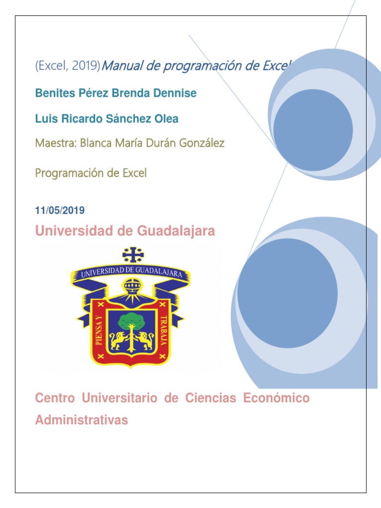 Manual De Programacion De Excel Pdf Macro Informática Visual 