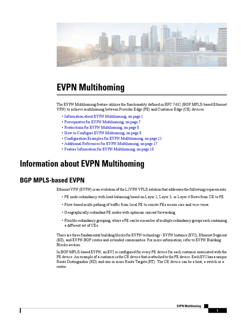 Information About Evpn Multihoming Pdf Computer Standards Digital Technology