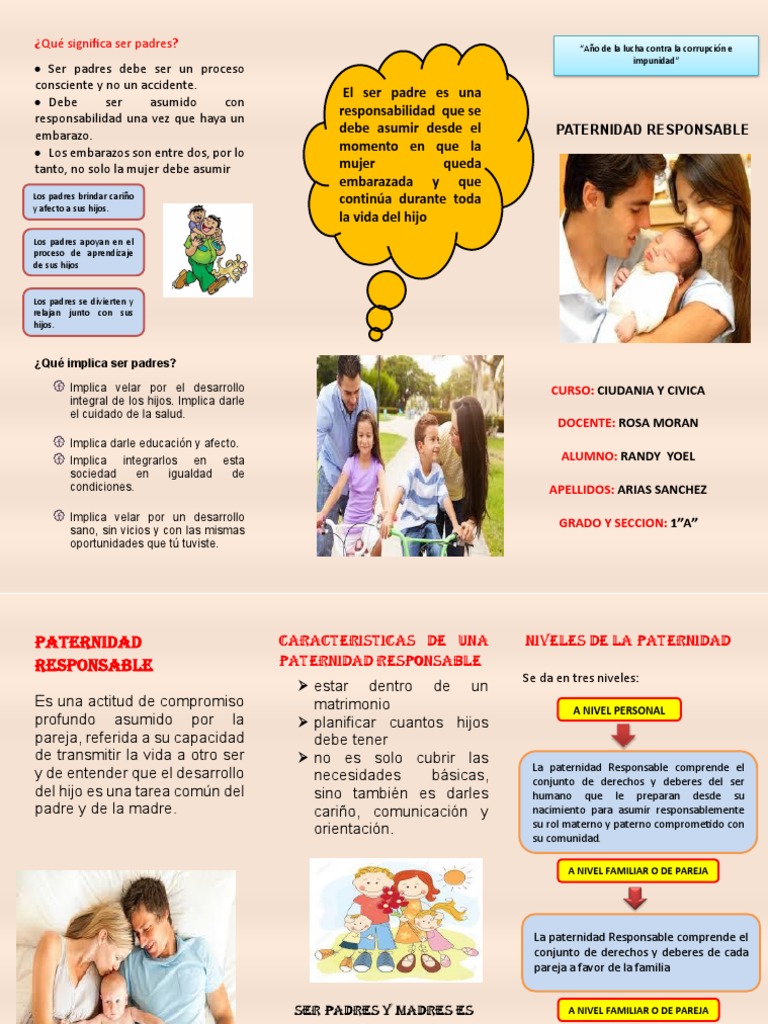 Triptico de Paternidad Responsable | Descargar gratis PDF | Matrimonio | Conceptos psicologicos