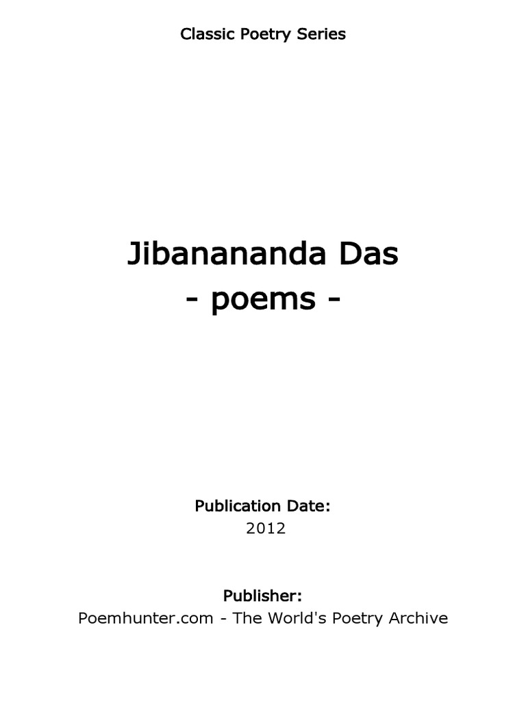 Jibanananda Das 2012 8 | PDF | Poetry