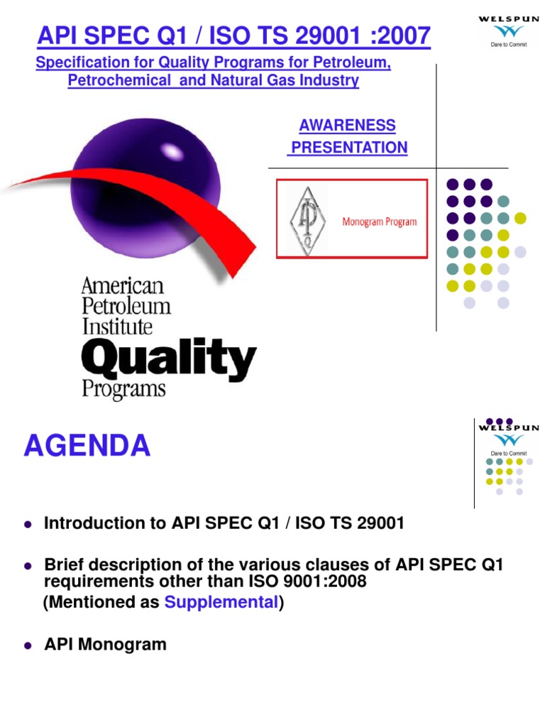 API Spec Q1 ISO TS 29001 | Business Process | Quality Management System