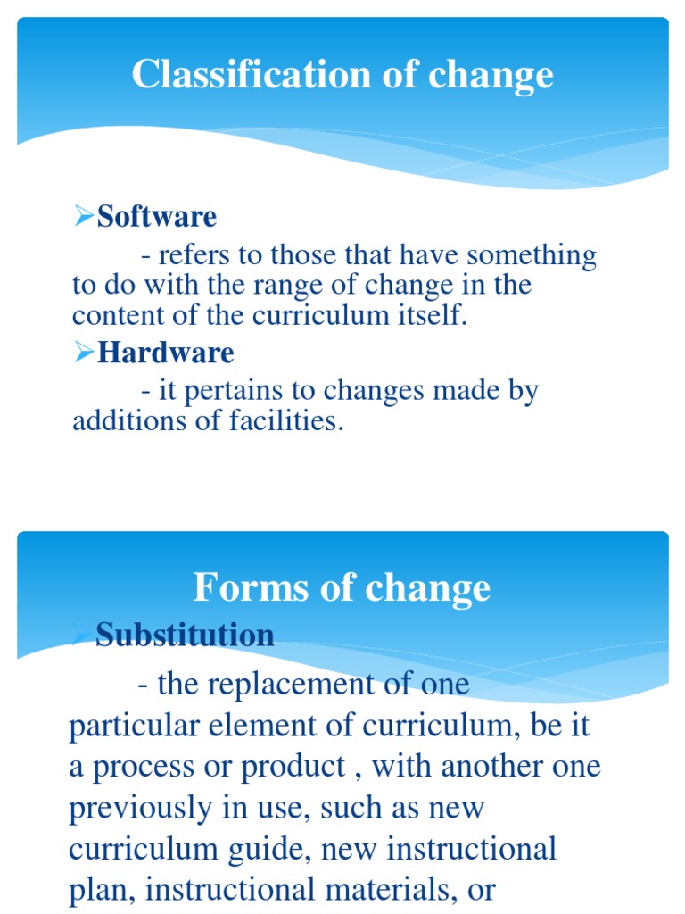 Classification of Change 1 | PDF