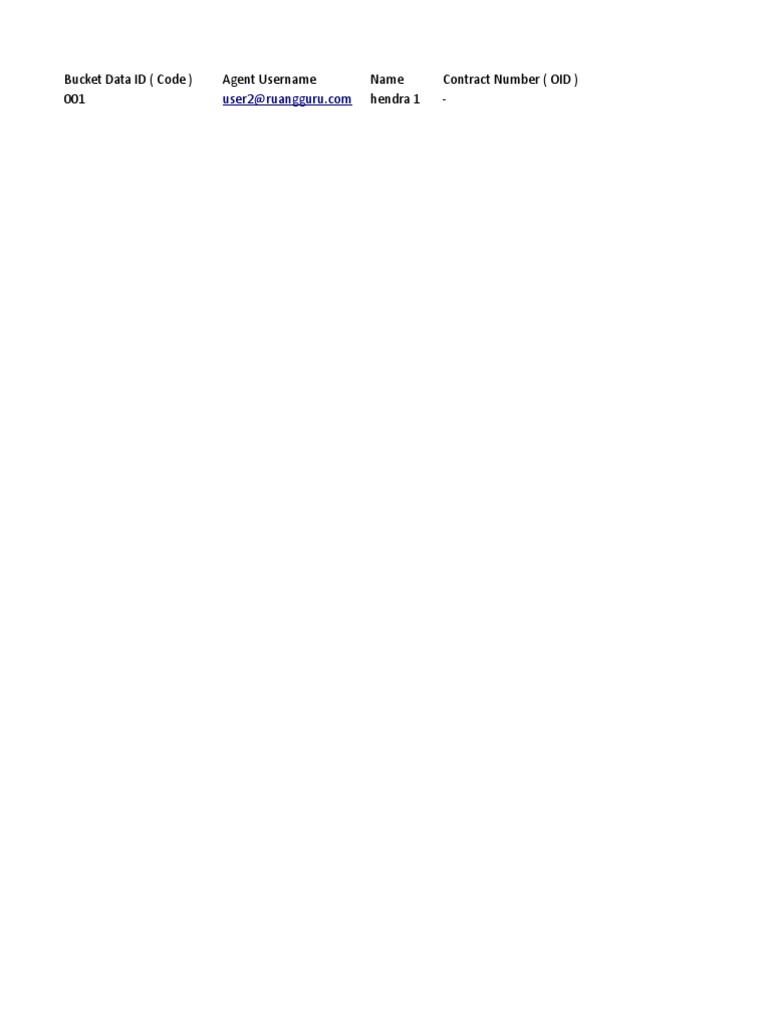 Bucket Data Sample | PDF