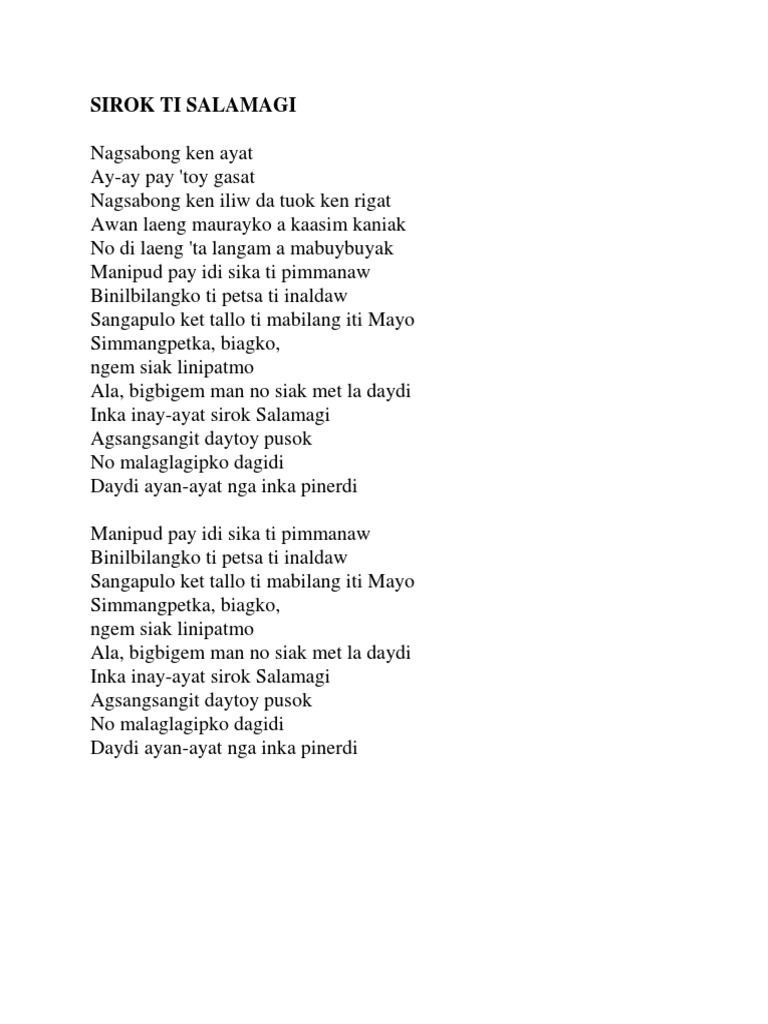 Sirok Ti Salamagi | PDF