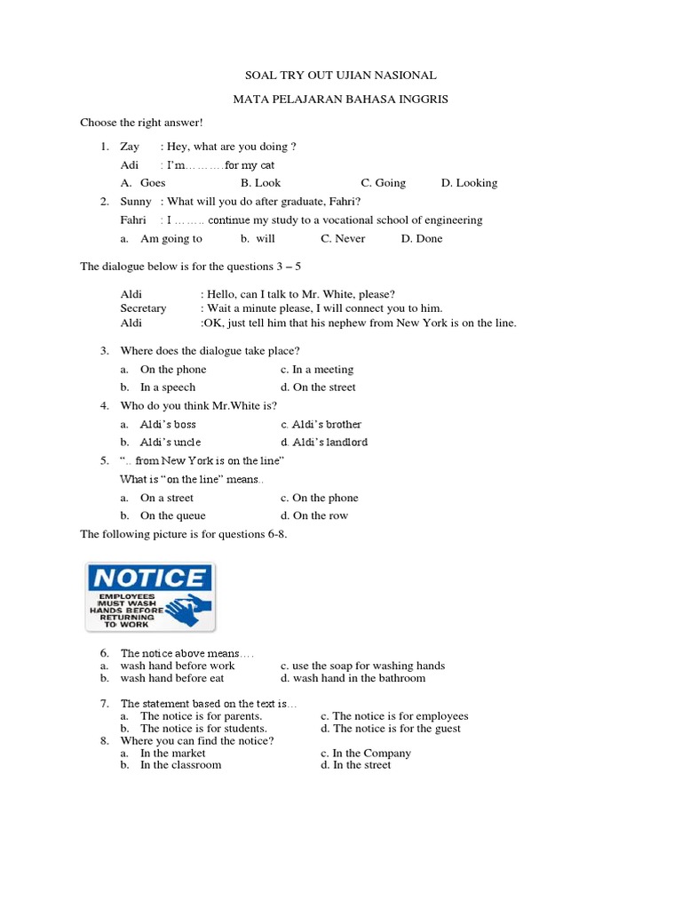 Soal Try Out Ujian Nasional | PDF | Peach | Nature