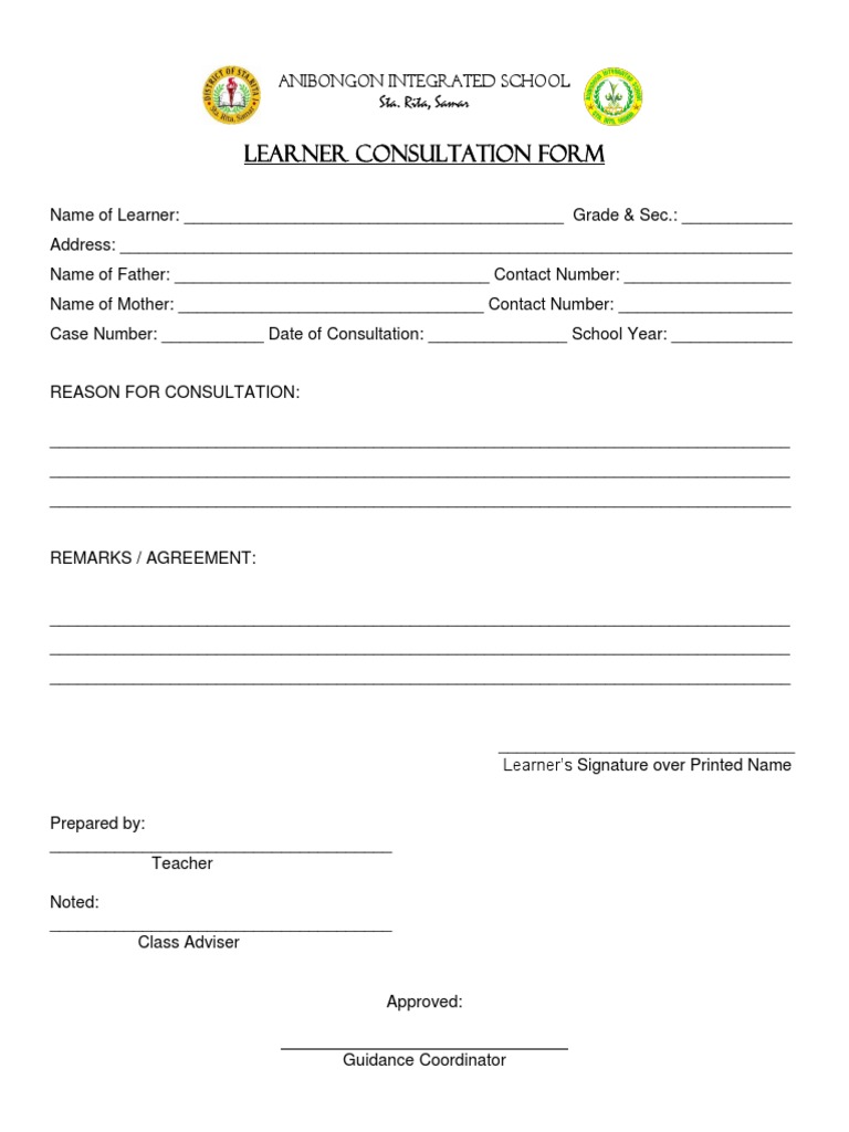 Consultation Forms | PDF | Learning | Behavior Modification