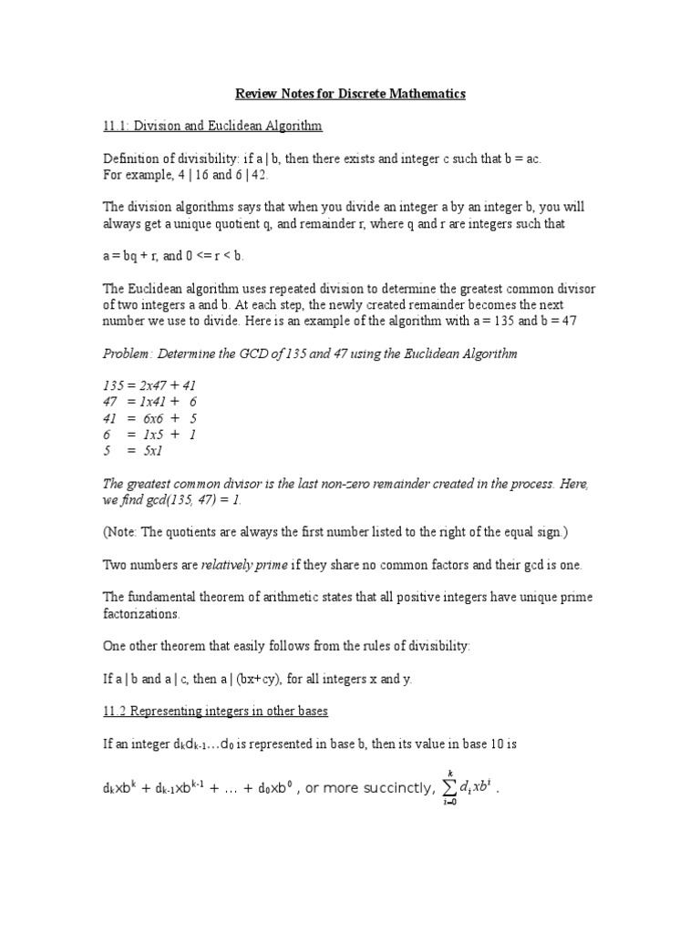 Review Notes For Discrete Mathematics | PDF | Vertex (Graph Theory ...