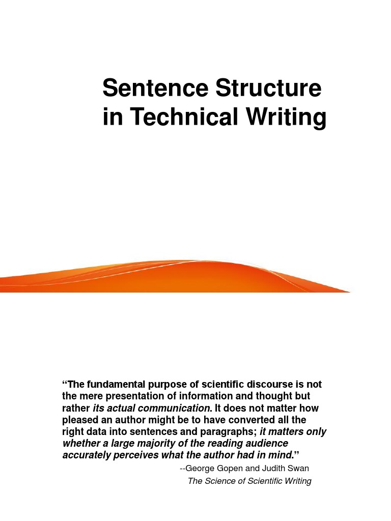 Sentence Structure in Technical Writing | PDF | Noun | Jargon