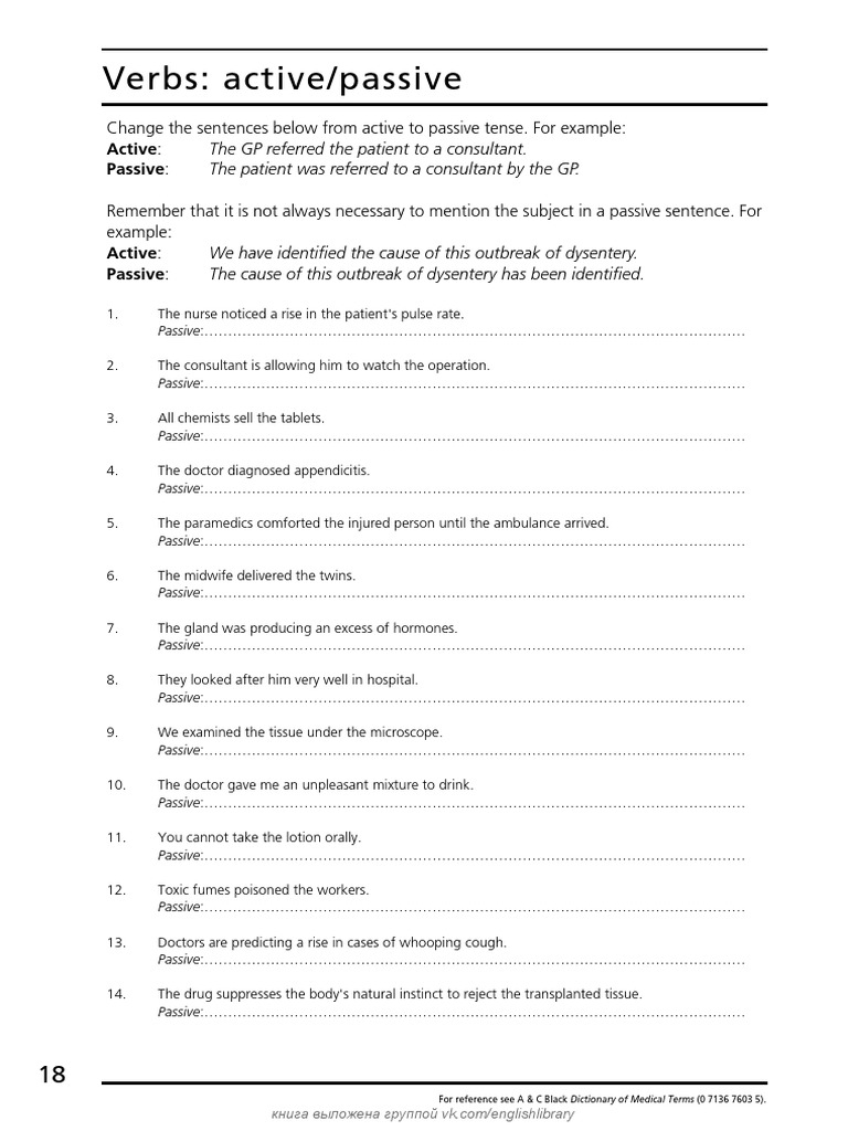 Active and Passive Sentences in Medical Context | PDF