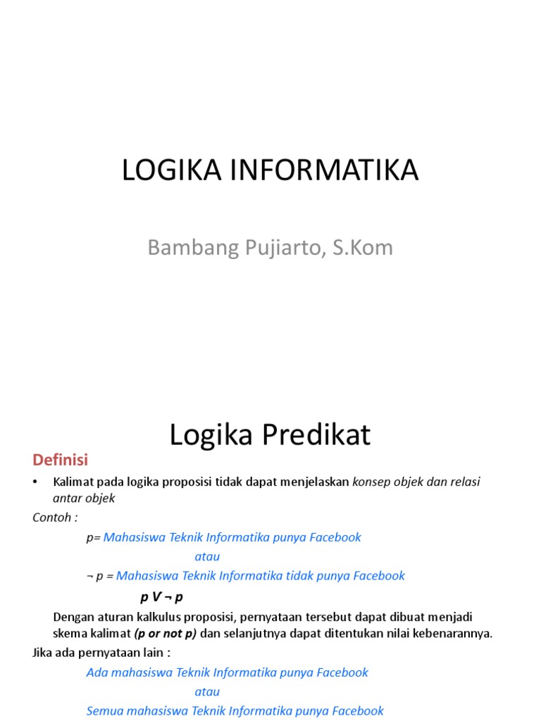 Logika Predikat | PDF