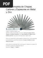 Tabla Completa de Chapas, Calibres y Espesores en Metal y Zinc | PDF ...