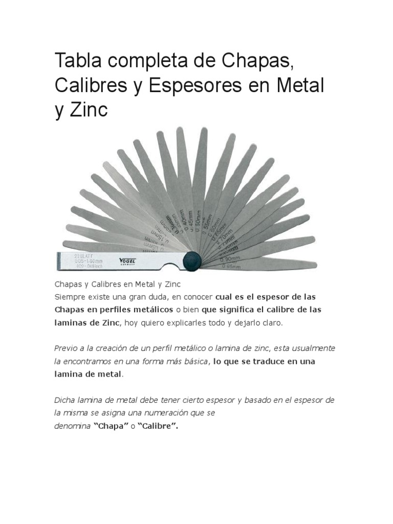 Tabla Completa de Chapas | PDF