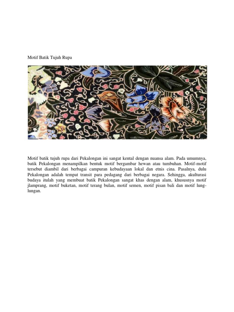 Motif Batik Tujuh Rupa | PDF
