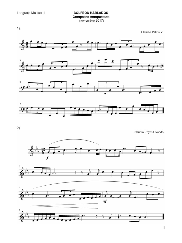 Solfeos Hablados Compás Compuesto | PDF