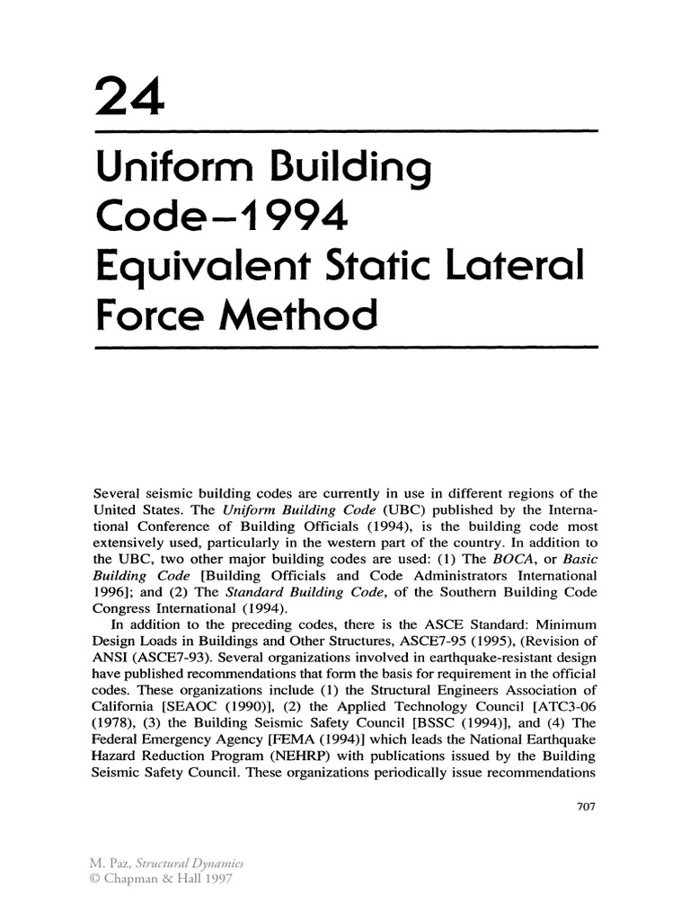 Ubc 1994 Equivalent Static Lateral Force Method | PDF | Earthquakes ...
