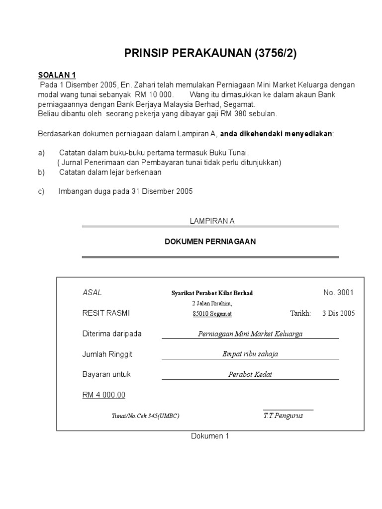 40 Dokumen Projek Prinsip Perakaunan Akaun SPM | PDF