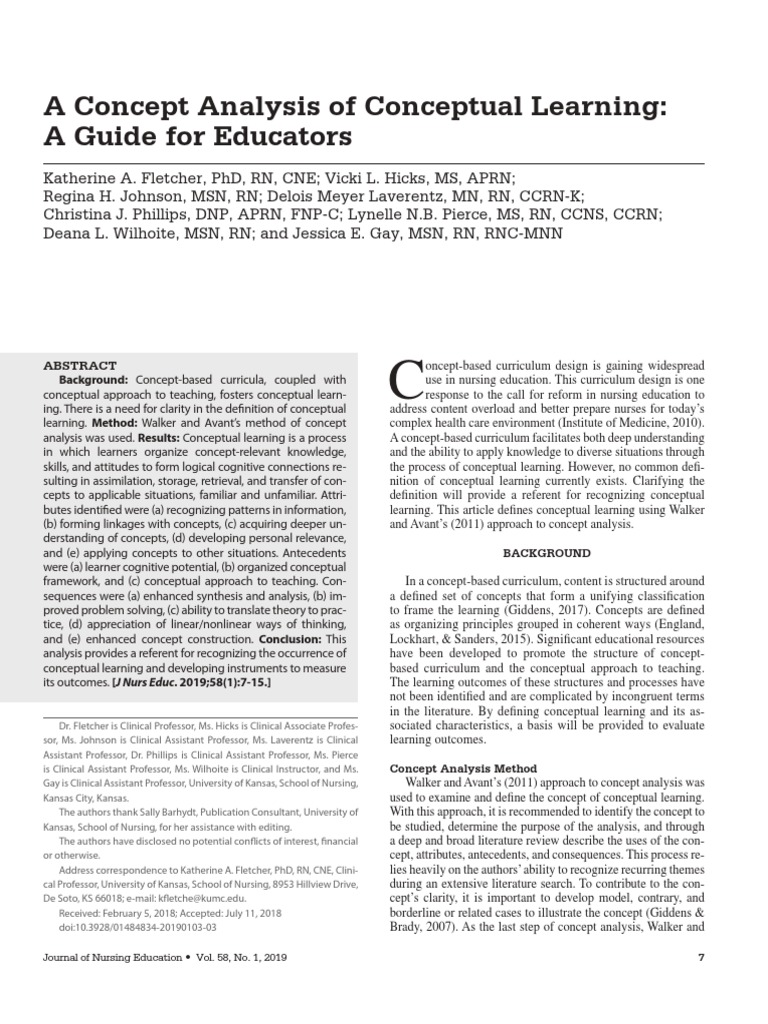 A Concept Analysis of Conceptual Learning A Guide For Educators-Min ...
