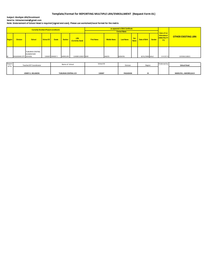 Request For Correction Forms PDF | PDF | Behavior Modification | Learning