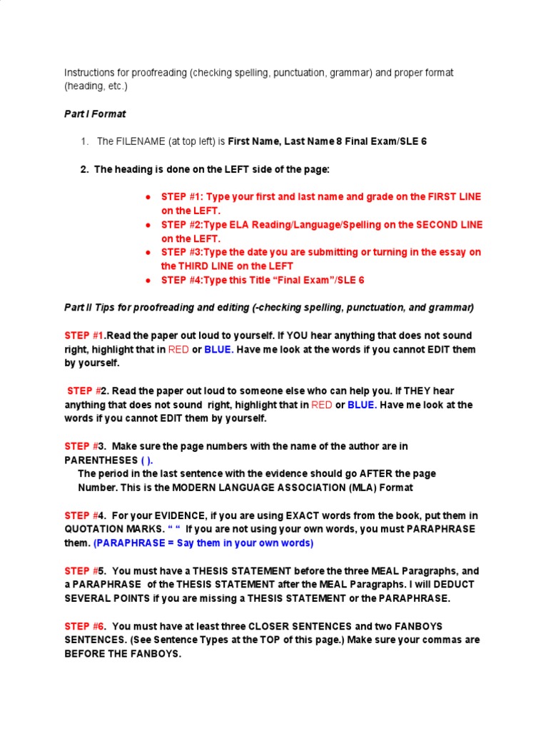Format and Proofreading | PDF | Proofreading | Sentence (Linguistics)