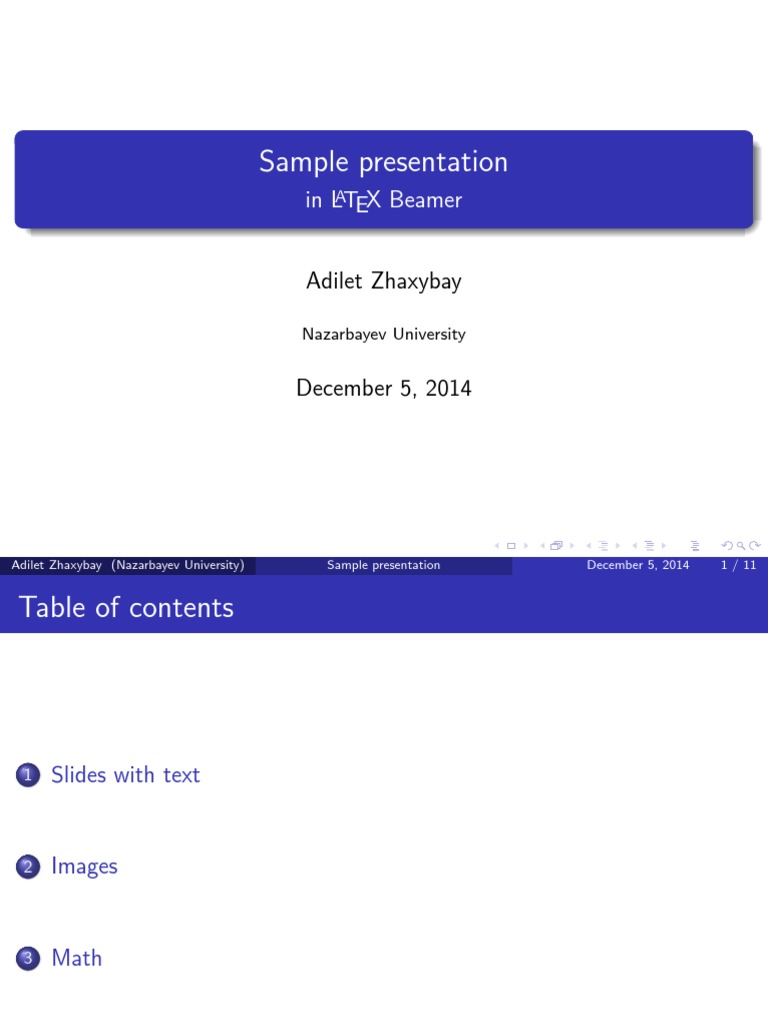 LaTeX Beamer Presentation Guide | PDF | Teaching Mathematics