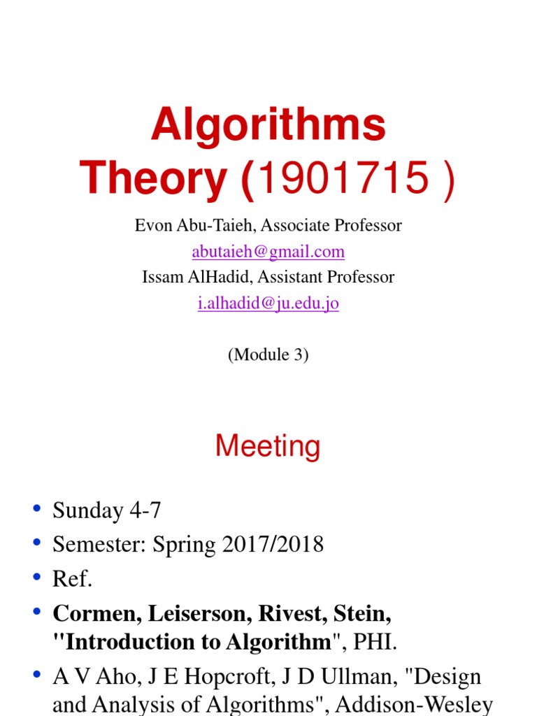 Algo - Mod3 and Mod4 - Extended - Evon | PDF | Time Complexity | Mathematical Logic