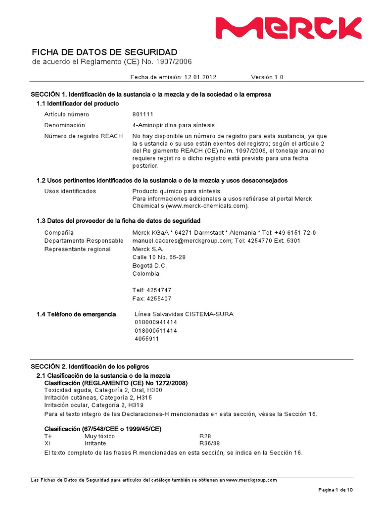 Ficha de Seguridad | PDF | Residuos | Toxicidad