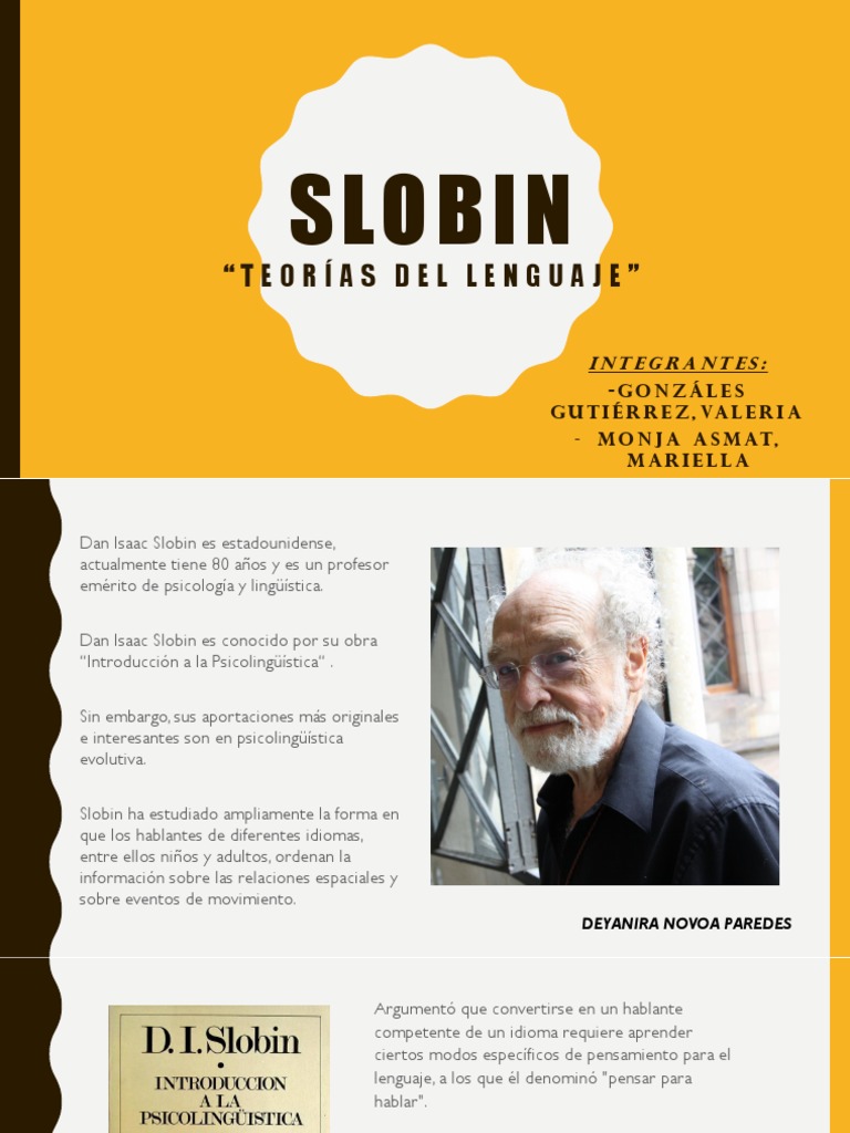 Slobin Teorías Del Lenguaje | PDF | Aquisición de idioma | Comunicación ...