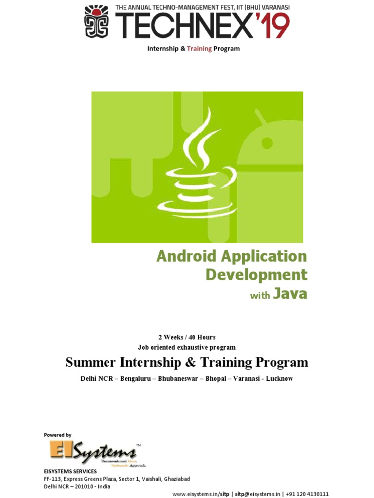 Summer Internship & Training Program: Android Application Development | PDF | Mobile App ...