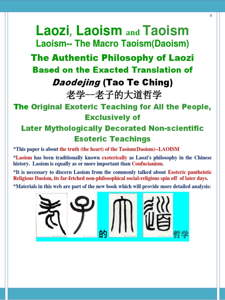 Authentic Laoism: Philosophy of Laozi | PDF | Tao Te Ching | Laozi