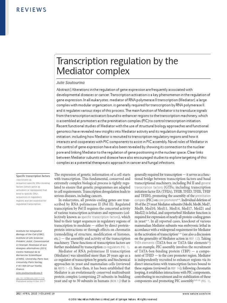 Paper Transcripcion | PDF | Regulation Of Gene Expression ...