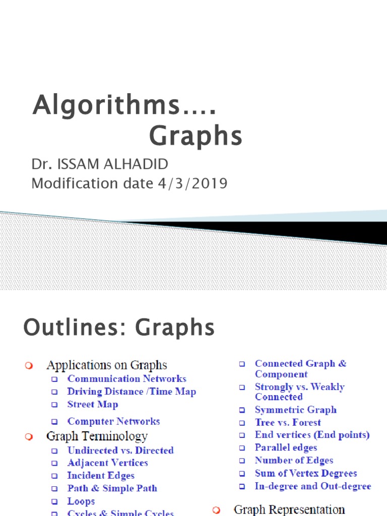 Algo Mod6 Graphs | PDF | Vertex (Graph Theory) | Graph Theory