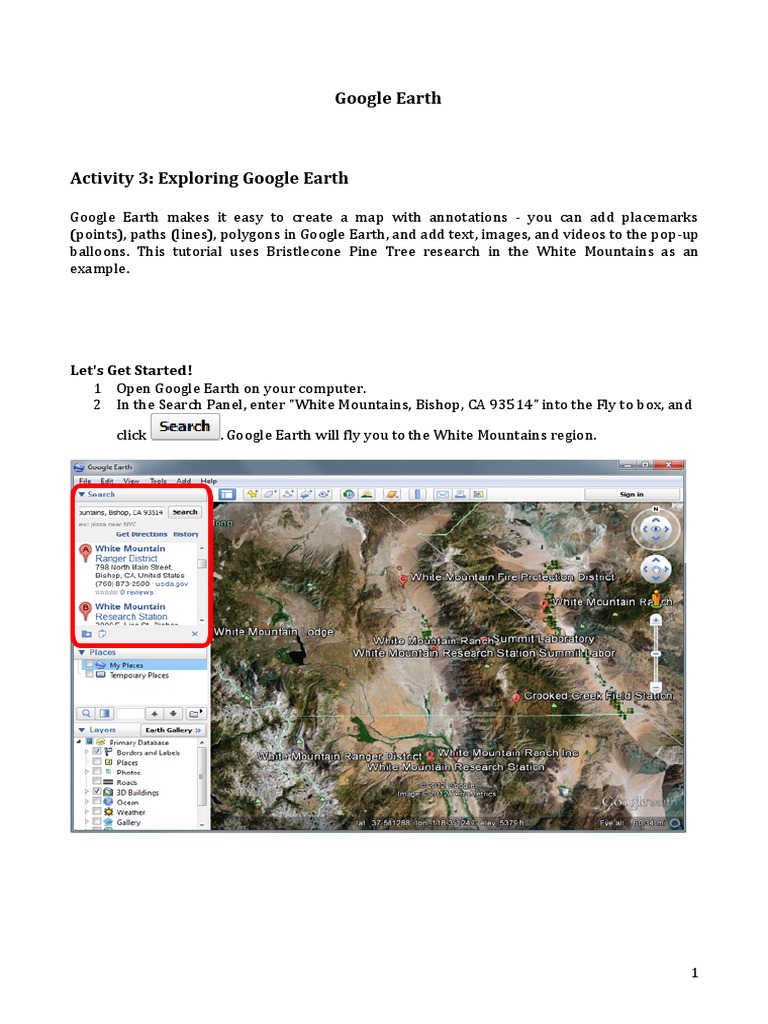 03f Act Exploring Google Earth | PDF | You Tube | Icon (Computing)