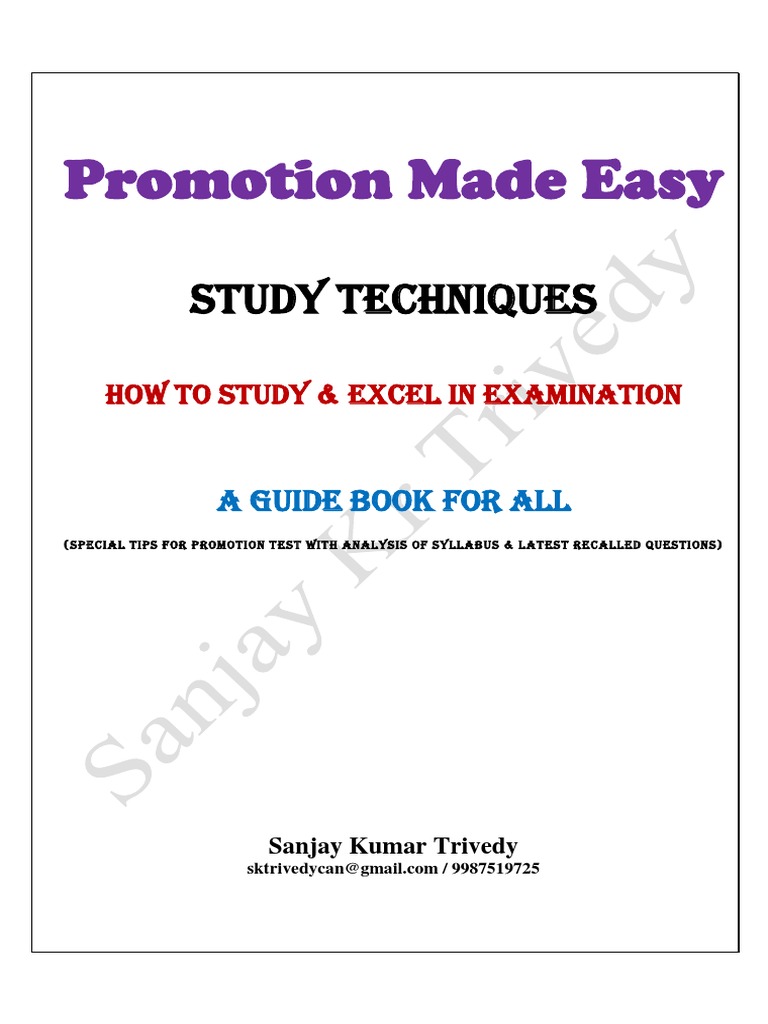 How To Study - Tips & Techniques-1 | PDF | Question | Test (Assessment)