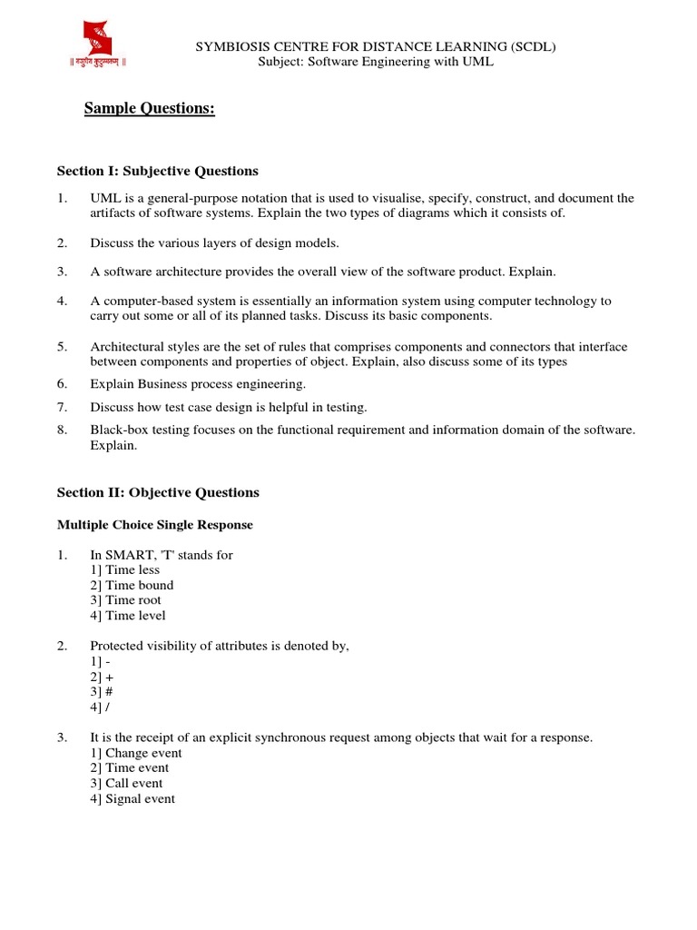 Sample Questions:: Section I: Subjective Questions | Download Free PDF ...