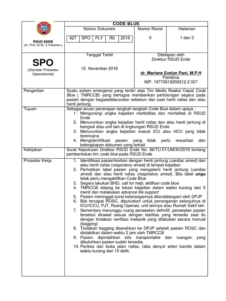 Sop Code Blue New | PDF