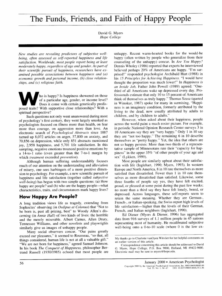 The Funds and Faith of Happy People PDF | Download Free PDF | Grief ...