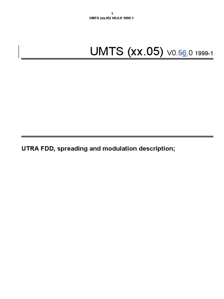 UMTS (xx.05) : UTRA FDD, Spreading and Modulation Description | PDF ...