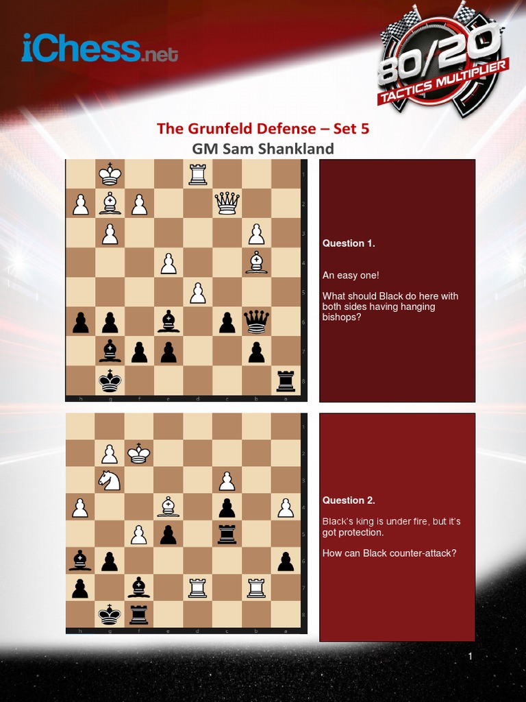 Grunfeld - Puzzles 5 | PDF | Traditional Board Games | Chess Openings
