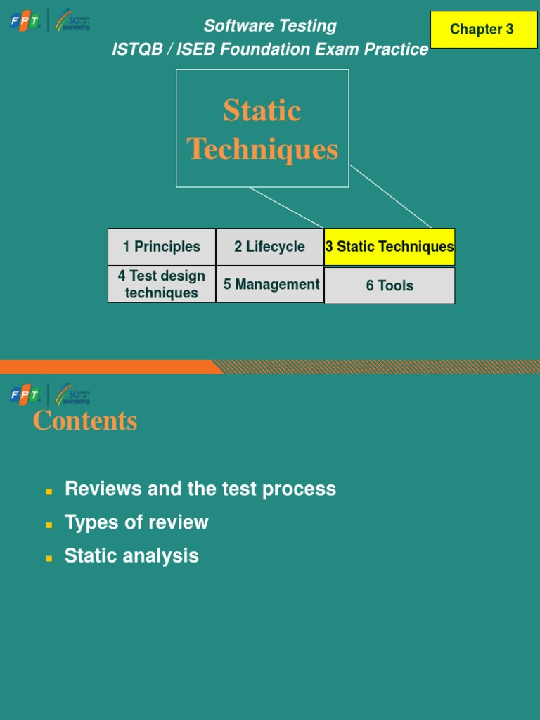 Static Techniques: Software Testing ISTQB / ISEB Foundation Exam ...