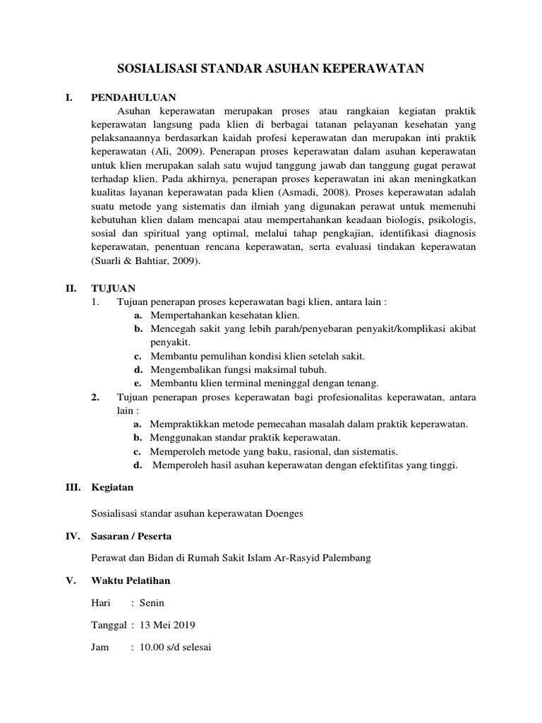 Sosialisasi Standar Asuhan Keperawatan | PDF