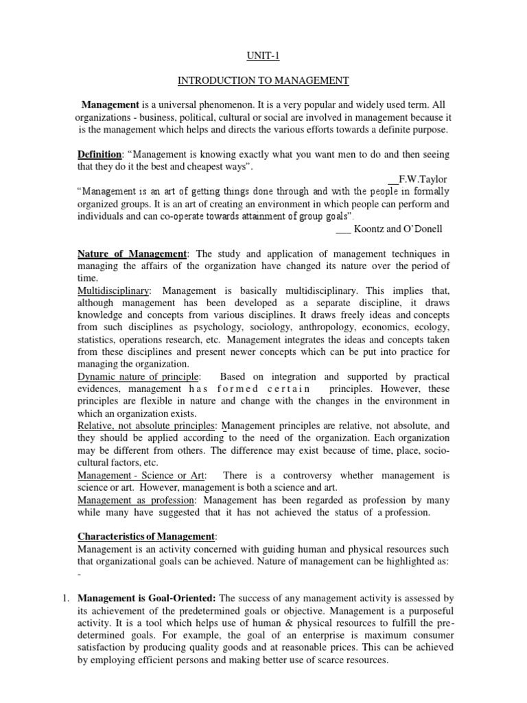 Management Science Notes PDF | PDF | System | Motivation