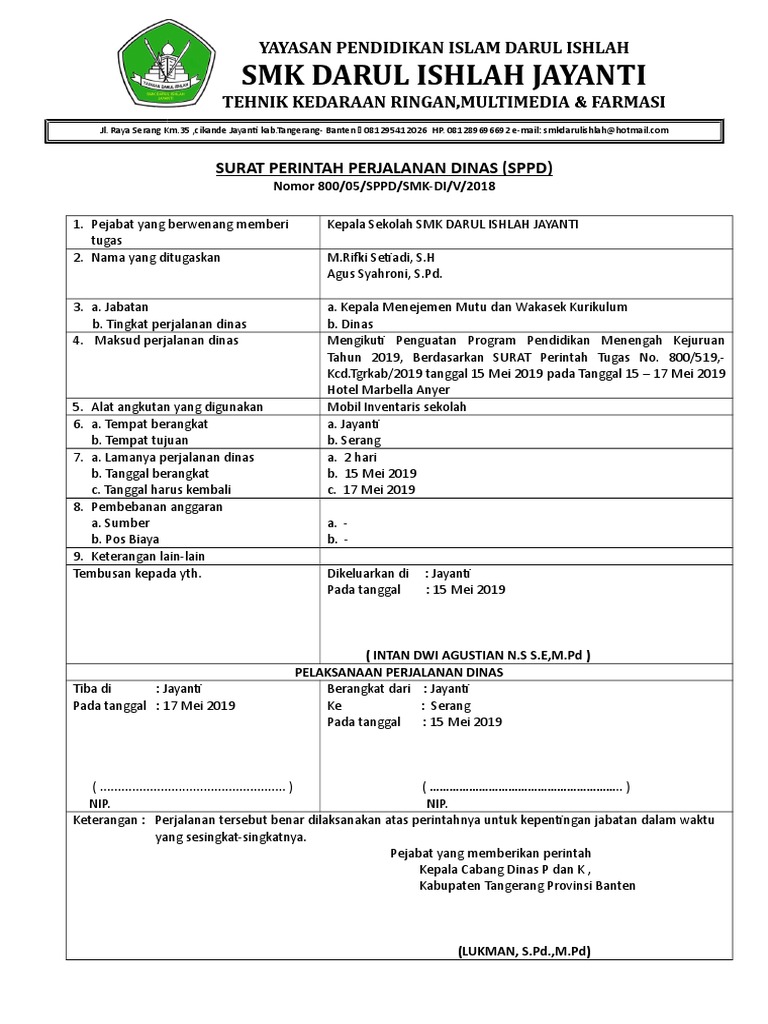 Contoh SPPD | PDF