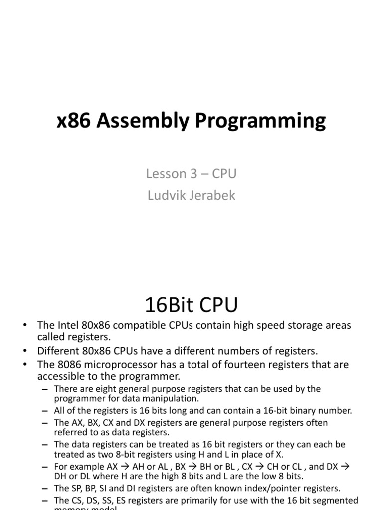 x86 Assembly Programming Lesson 3 | PDF | Compiler | Assembly Language