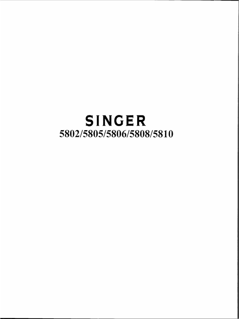 Manual Utilizare Singer 5810C PDF | PDF
