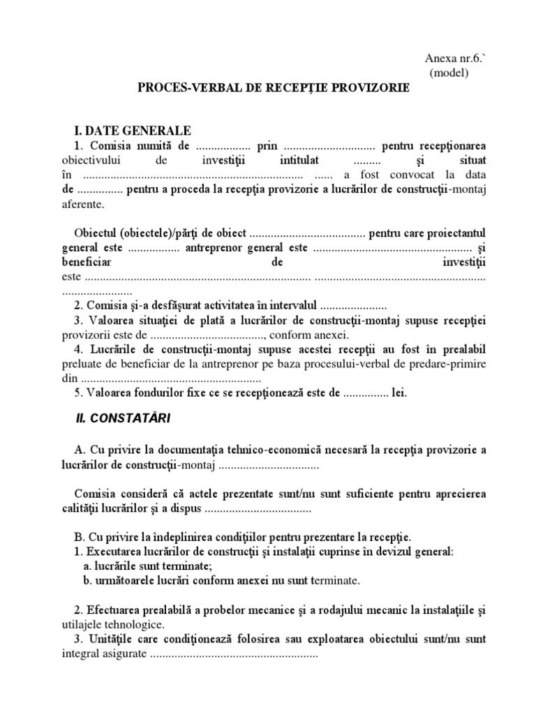 PV Receptie Provizorie | PDF