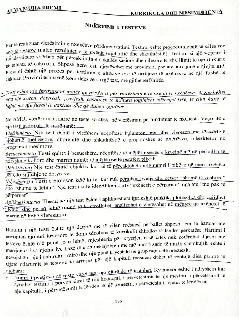Ndërtimi I Testeve | PDF