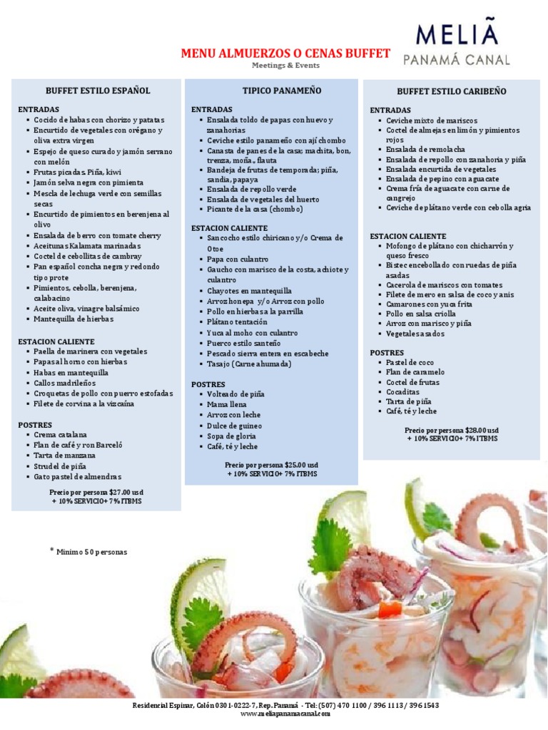 Menus Almuerzo o Cena Buffet Tematicos Nuevos 2015 | PDF | Decapado ...