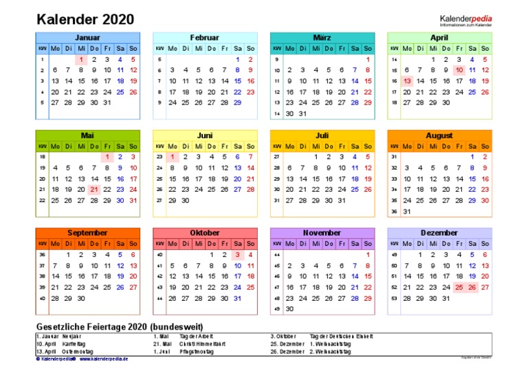Kalender 2020 | PDF
