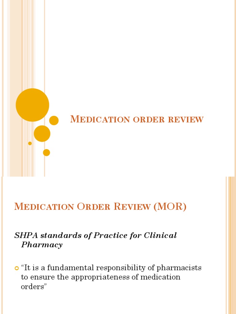 Medication Order Review | PDF | Dose (Biochemistry) | Chemistry