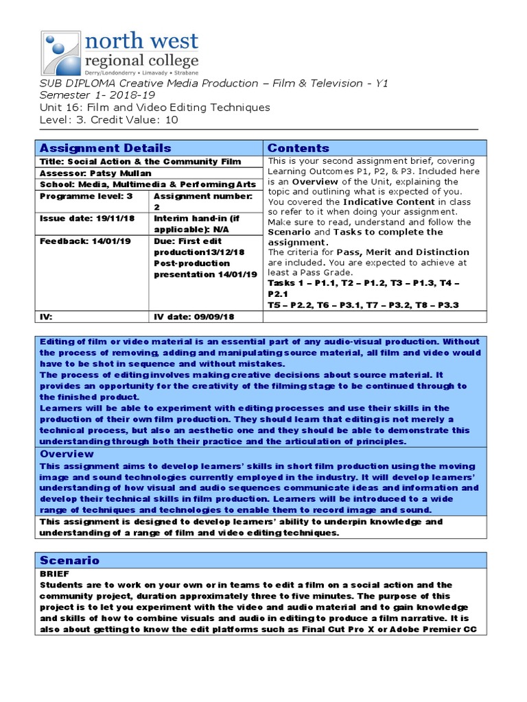 Sndcmp-A2-Sem1-2018-19-U16-Social Action Film-A2-3 | PDF | File Format ...